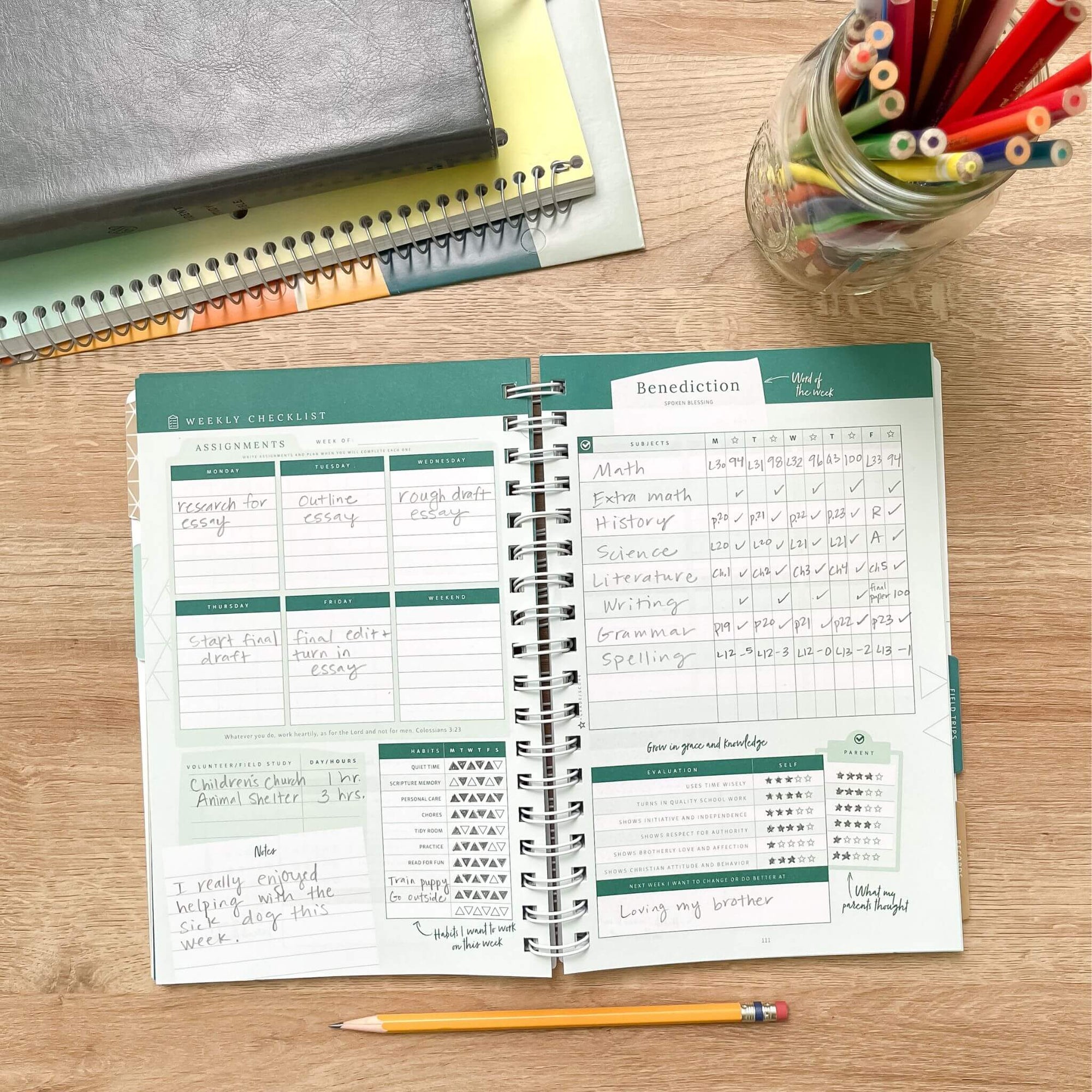 Middle School Homeschool Planner